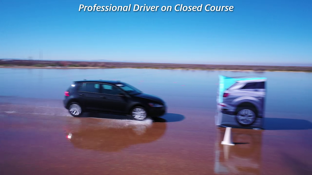Bridgestone Crash Testing with an inflatable half car